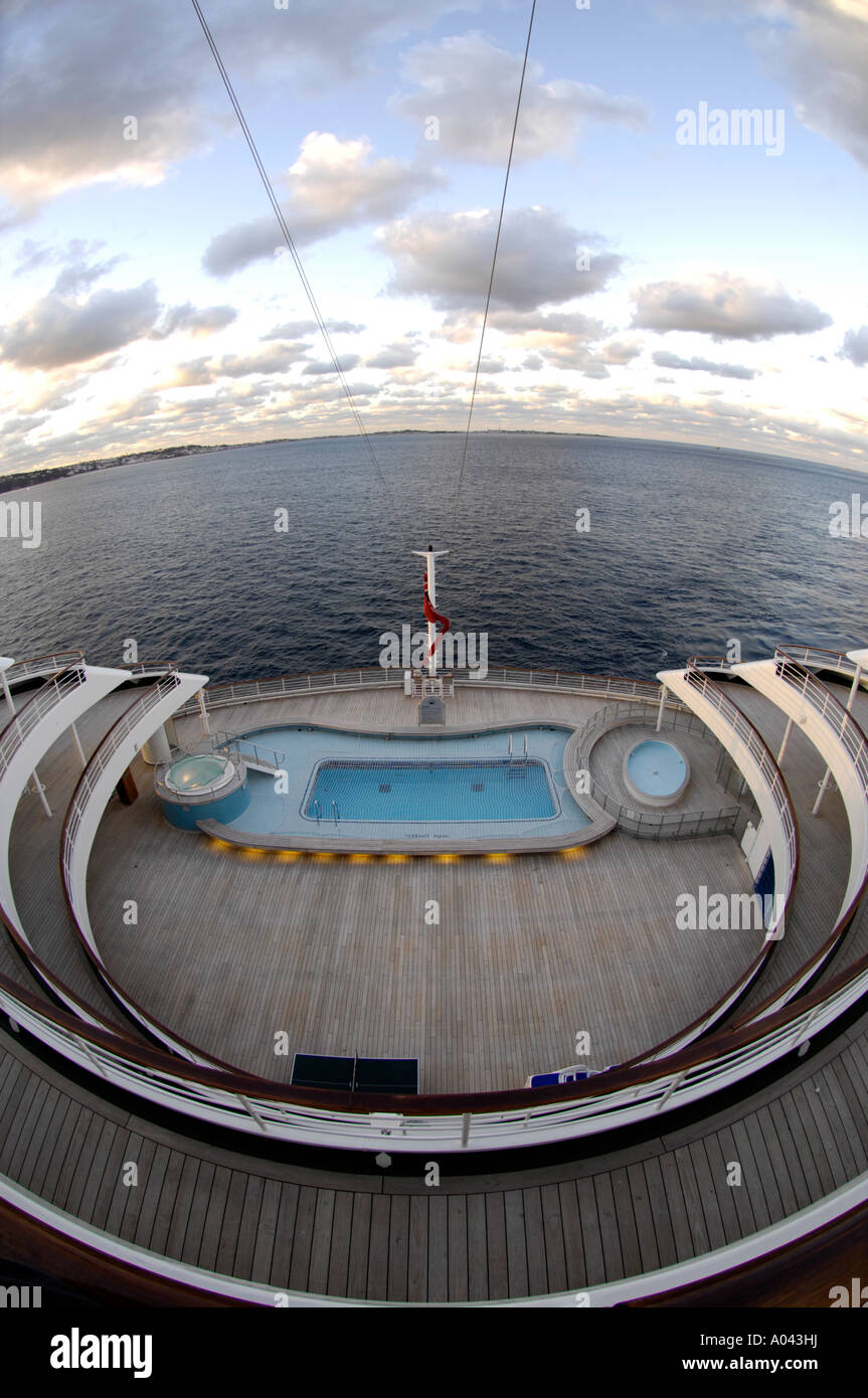 rear decks of an ocean liner Stock Photo - Alamy