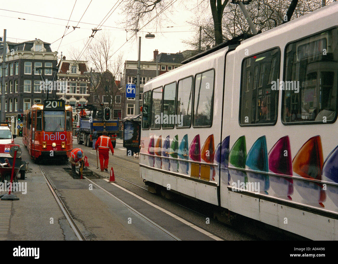 Trams Metro Amsterdam The Netherlands Holland Stock Photo - Alamy