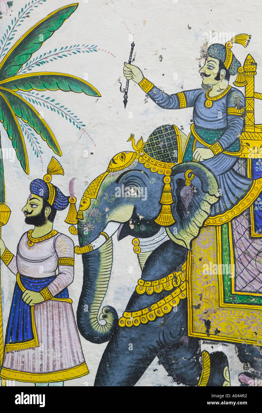Wall Mural with Elephant, City Palace, Udaipur, Rajasthan, India Stock ...