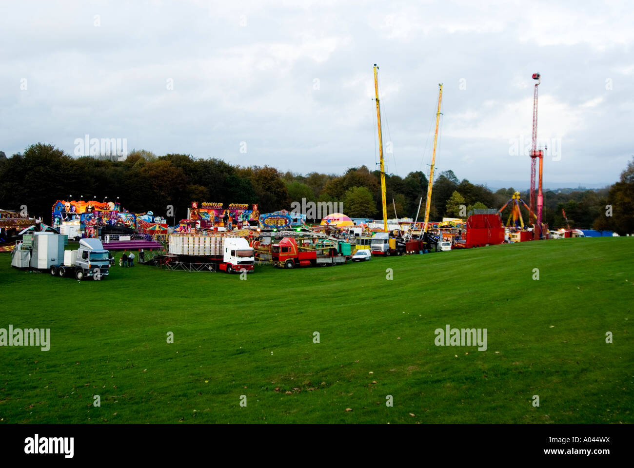 Rides at funfair in Heaton Park Manchester UK Stock Photo - Alamy