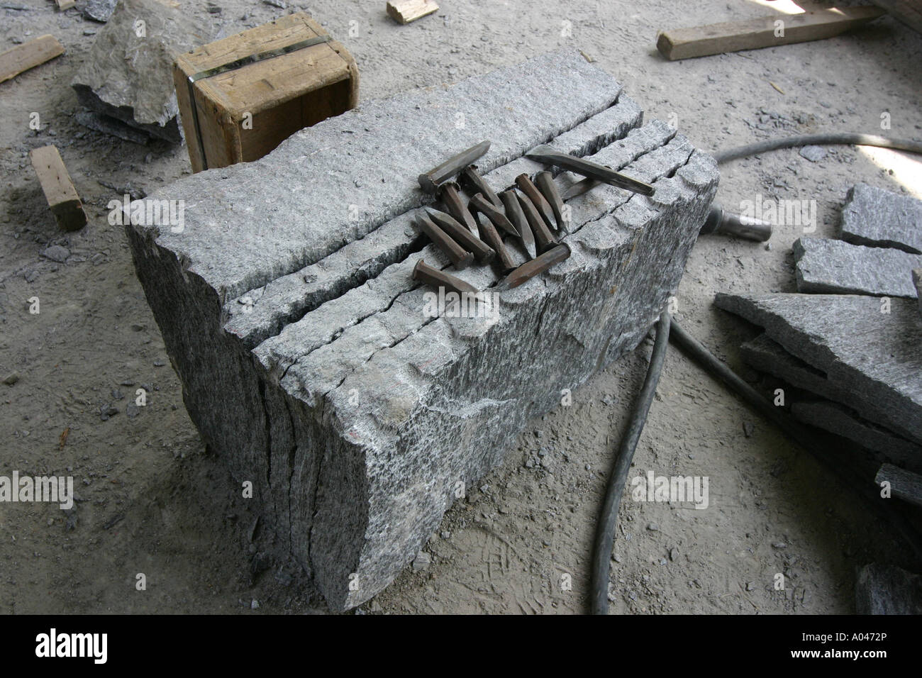 Split stone slabs Stock Photo - Alamy