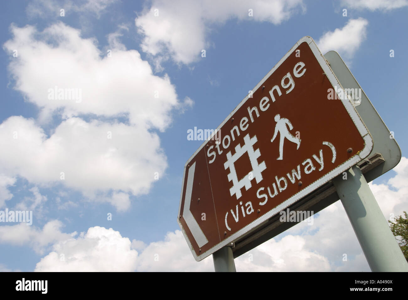 Stonehenge landmark tourist information sign England Stock Photo - Alamy