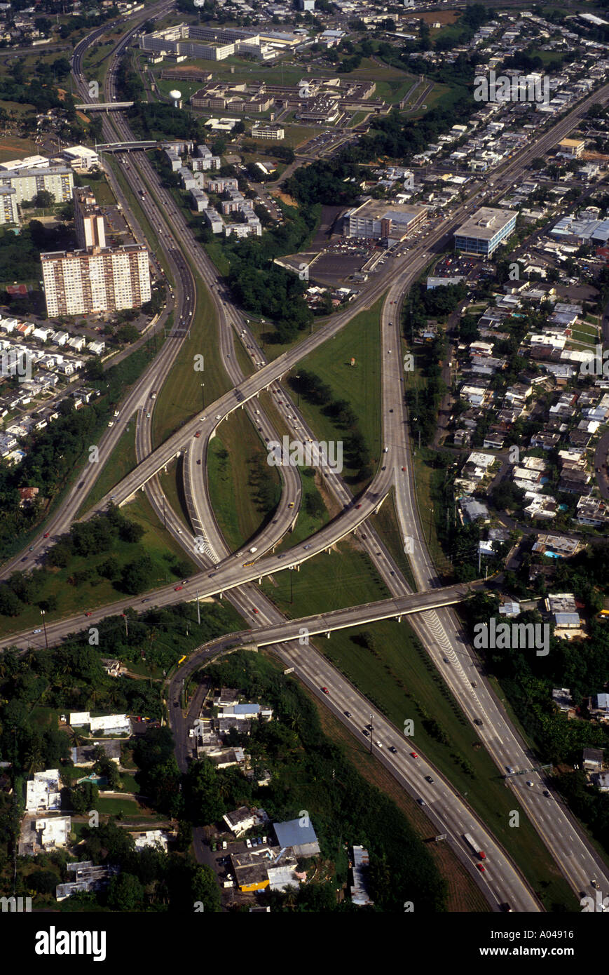 Aerial view of major highway interchange Stock Photo - Alamy