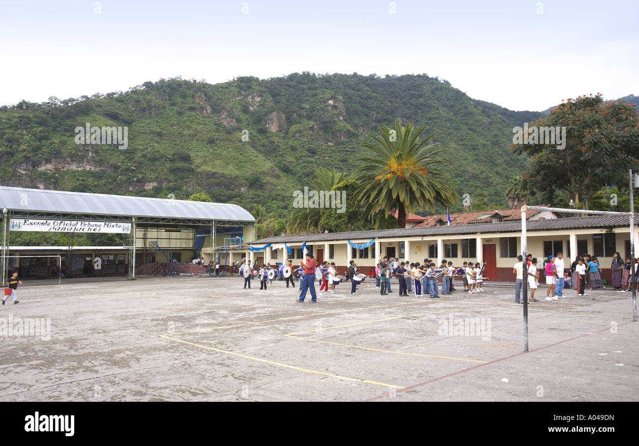 GUATEMALA PANAJACHEL Guatemalan school children practice for ...