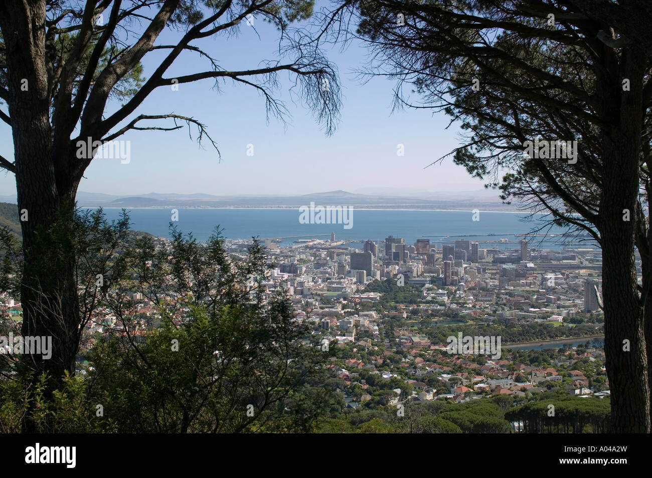 South Africa Cape Town Table Mountain National Park Sprawling downtown ...