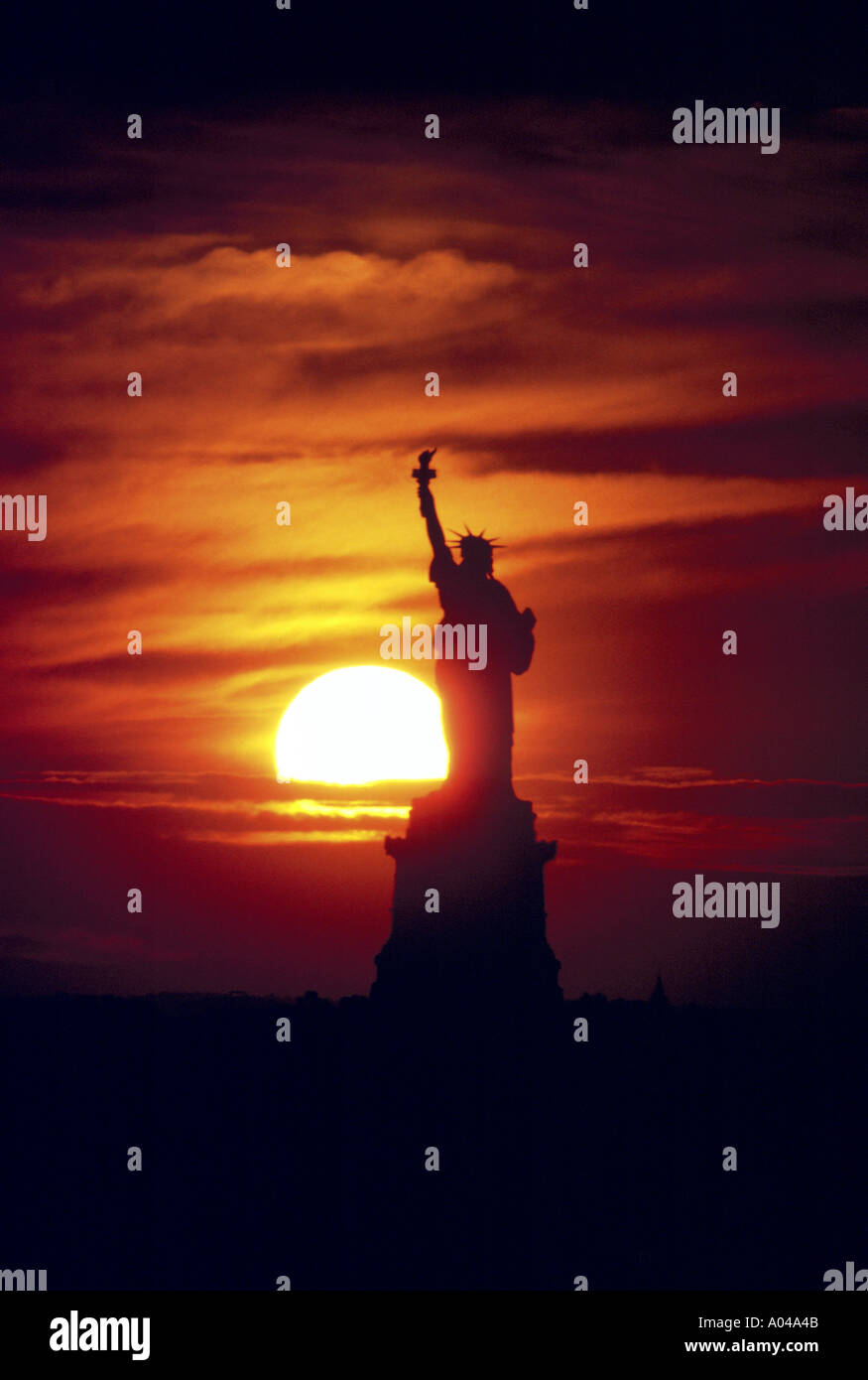 Statue of Liberty at sunset Stock Photo - Alamy