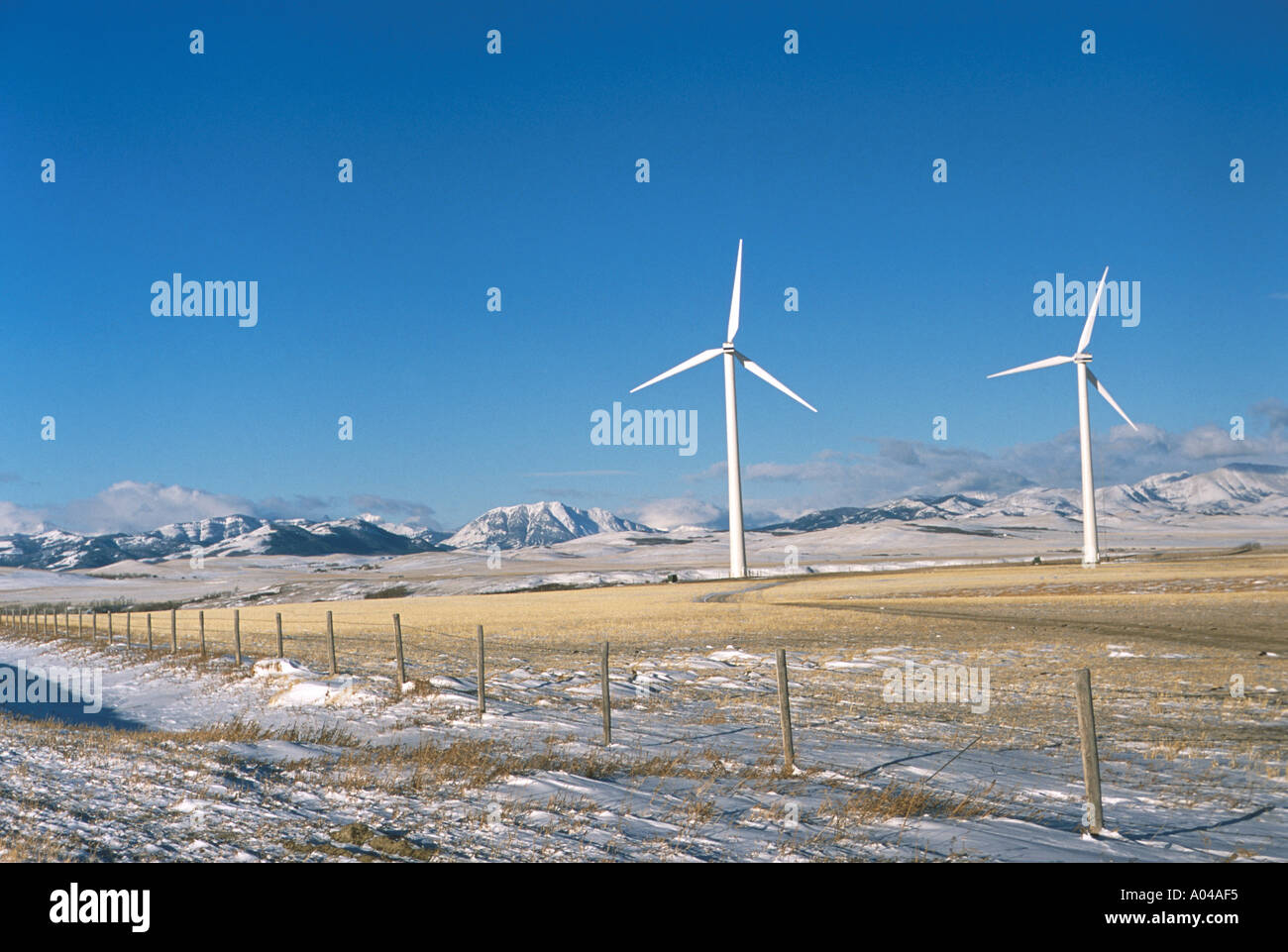 power generating windmills in Southern Alberta Canada Stock Photo - Alamy