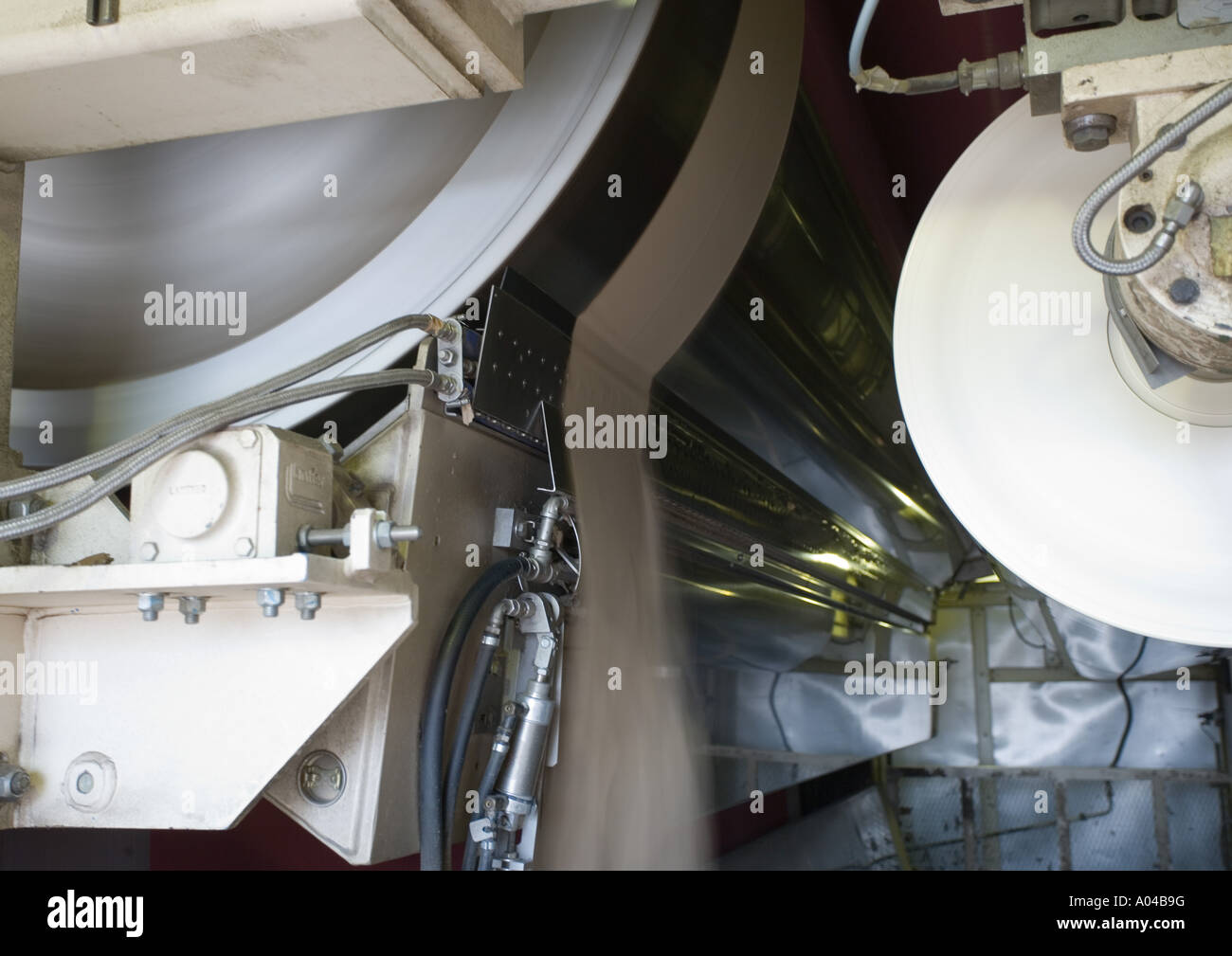 Paper mill, close-up of machine parts Stock Photo - Alamy