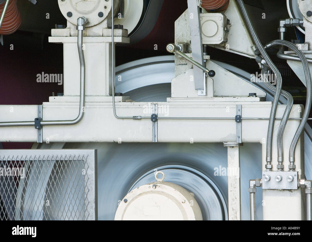 Paper mill machinery, close-up Stock Photo - Alamy
