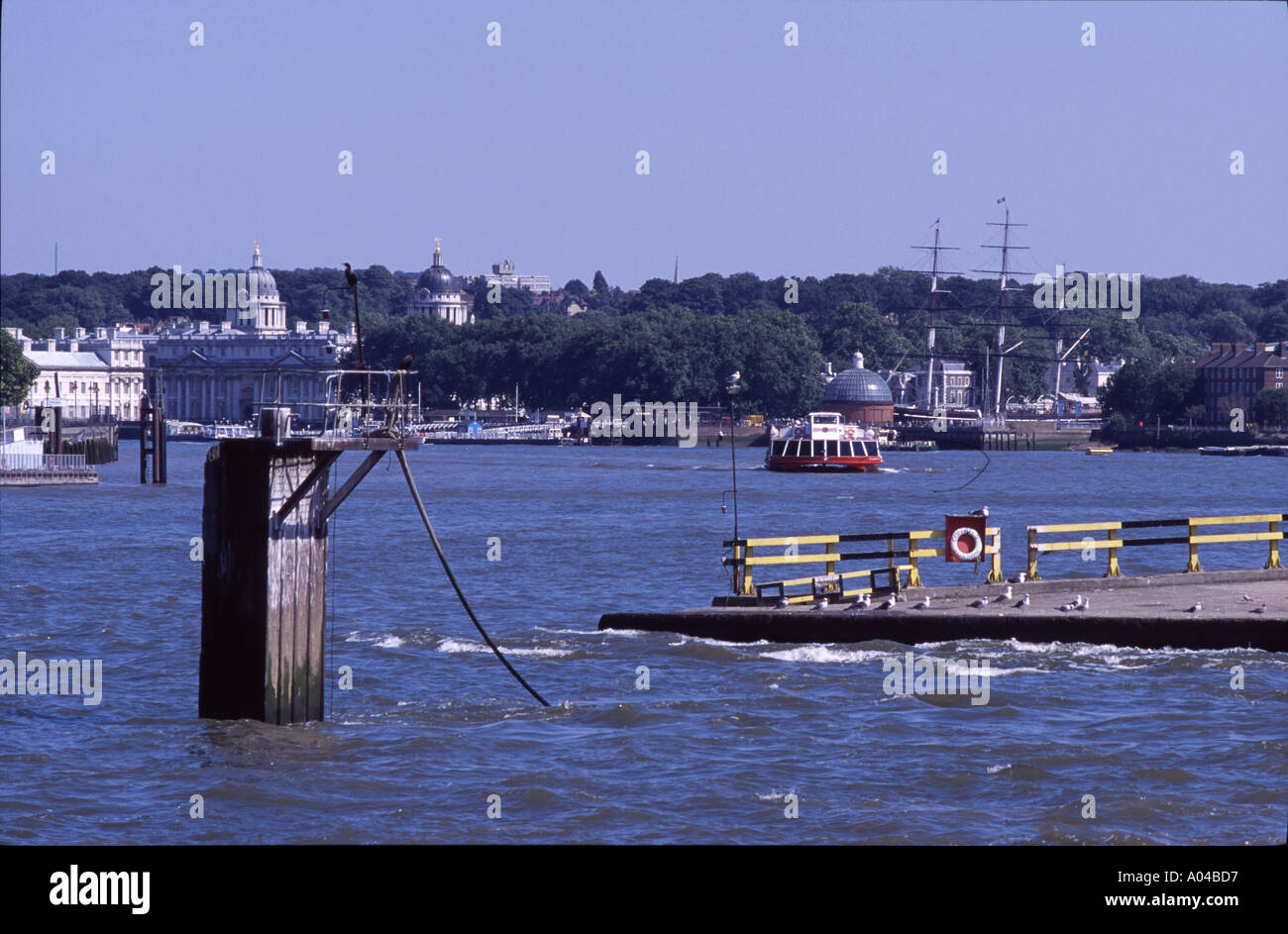 River Thames looking toward Greenwich London Stock Photo - Alamy