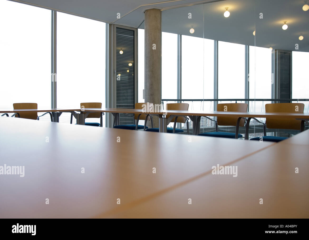 Tables seats no one has buildings empty office buildings hi-res stock ...