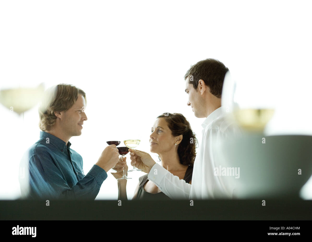 People making a toast with glasses of wine Stock Photo - Alamy