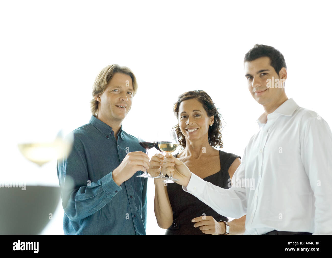 People making a toast with glasses of wine Stock Photo - Alamy