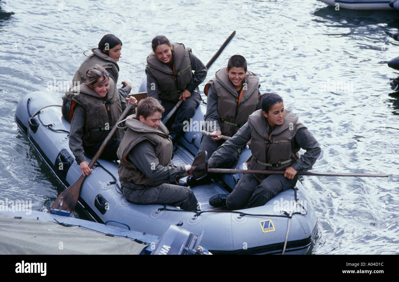 French Military Cadets have fun in a Zodiac Raft Stock Photo - Alamy