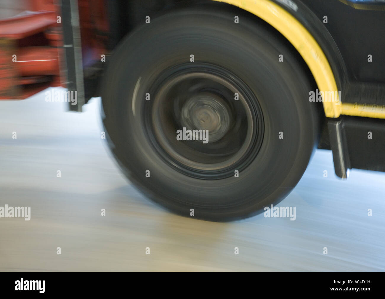 Wheel of forklift Stock Photo - Alamy