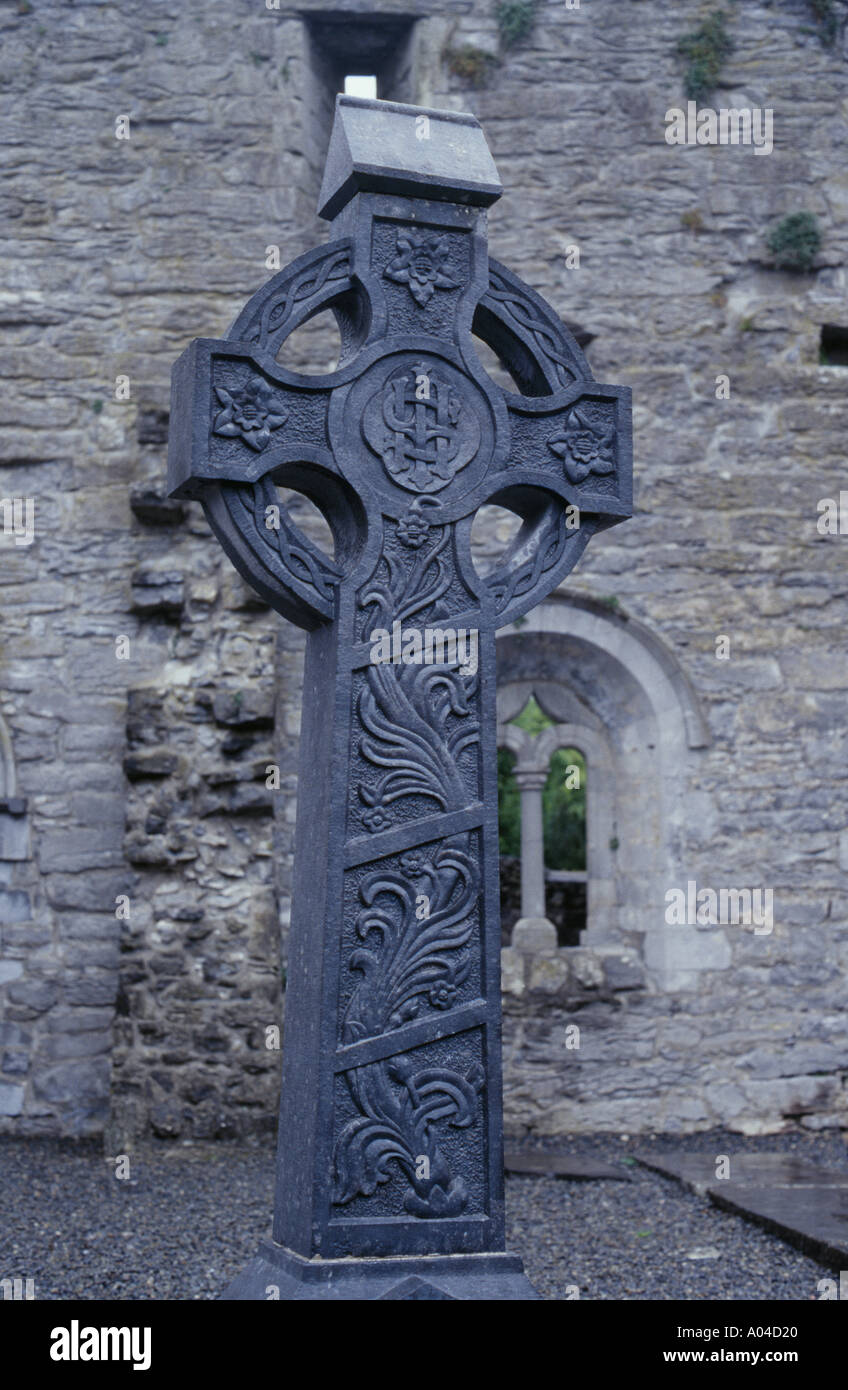 Celtic Cross Cong Abbey county Mayo Ireland Stock Photo - Alamy