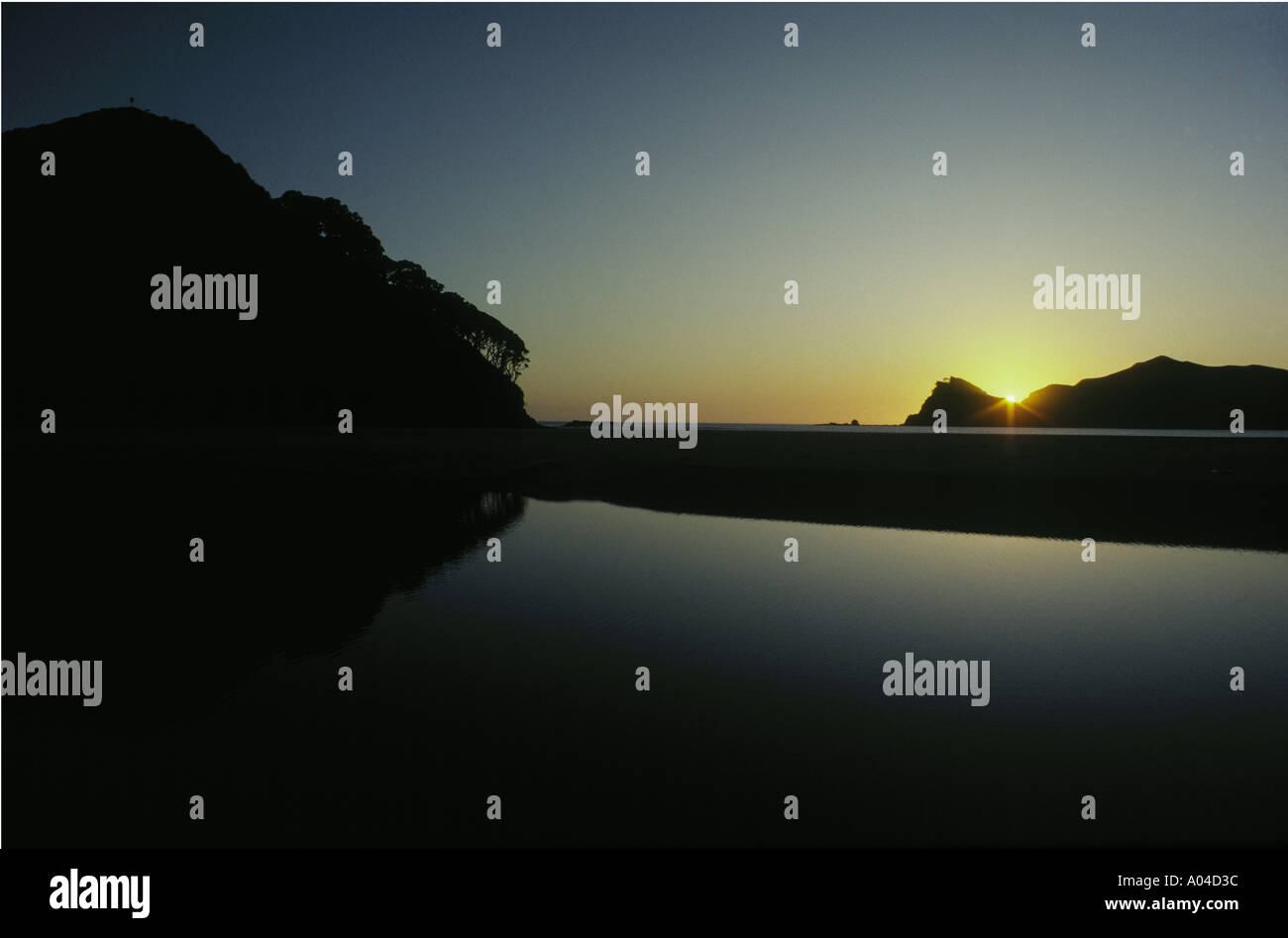 Mid winter Sunrise at Great Barrier Is New Zealand during June the ...