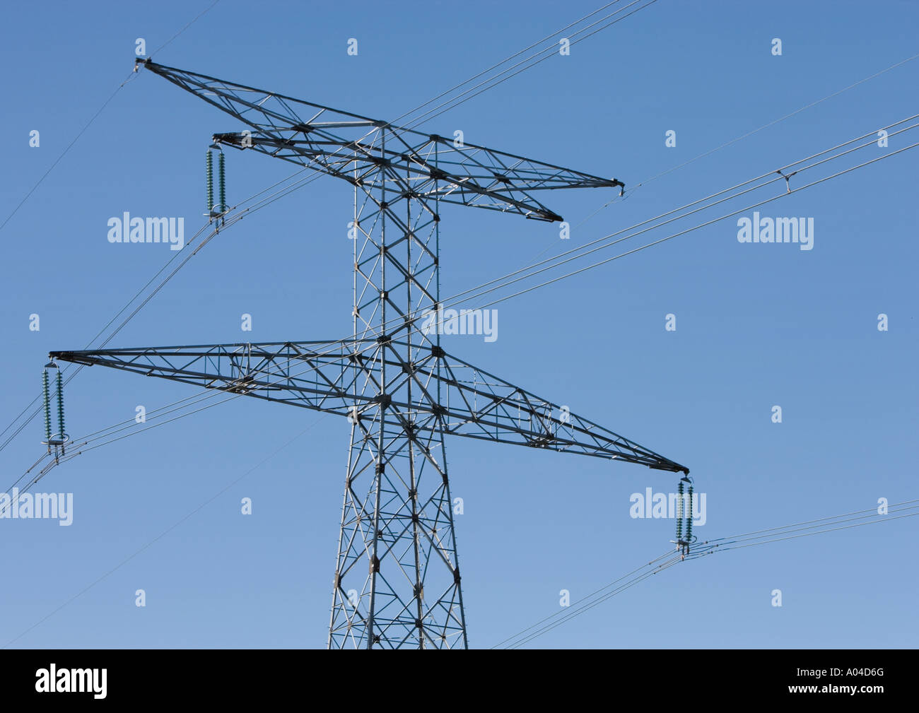 Electric pylon, low angle view Stock Photo - Alamy