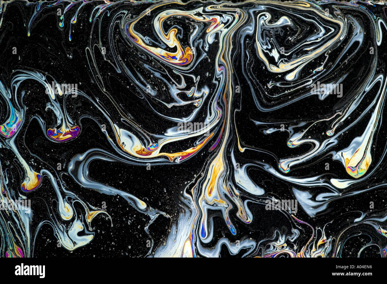 Colourful soap bubble film showing psychedelic colours of light ...