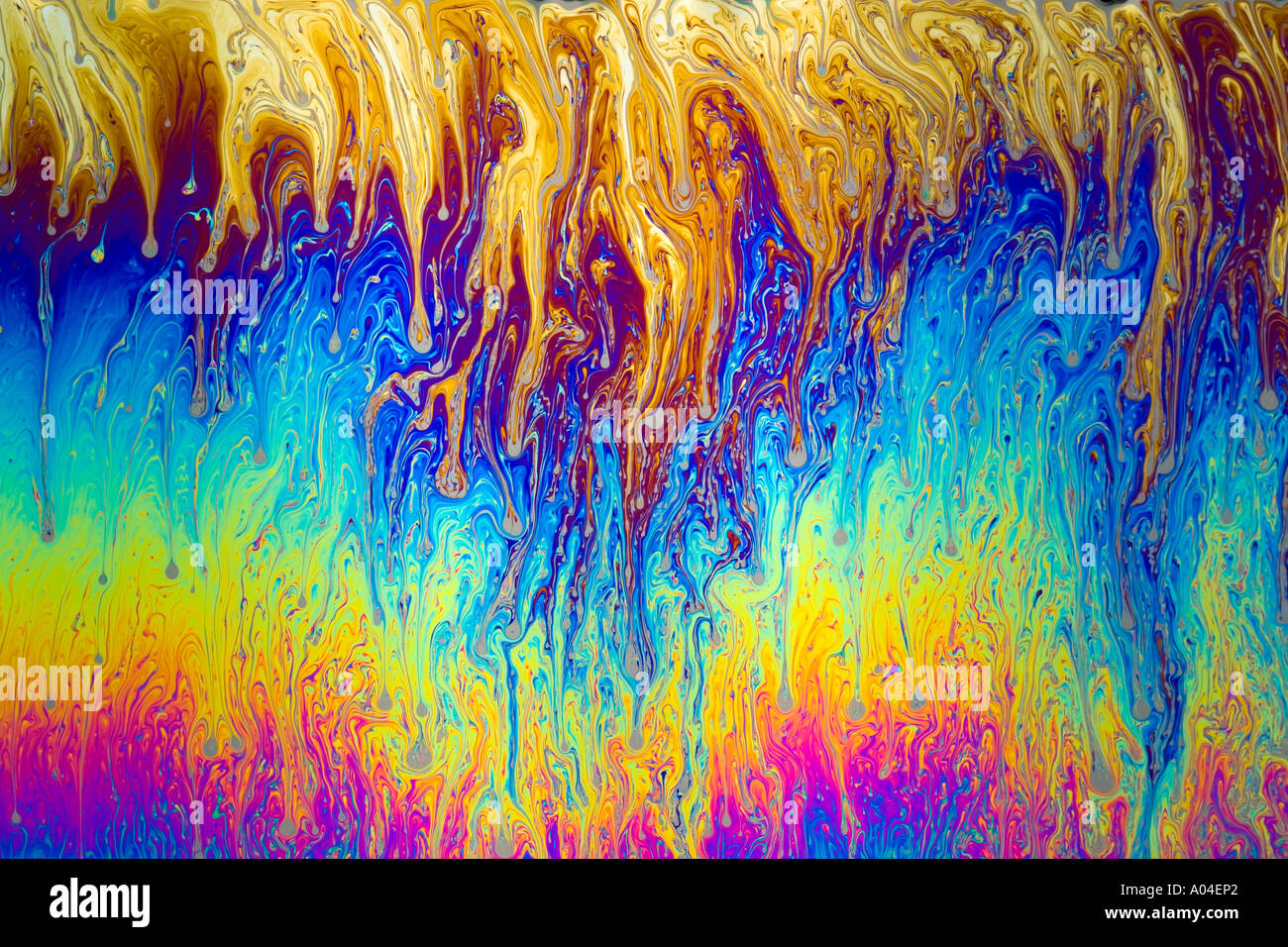 Colourful soap bubble film showing psychedelic colours of light ...