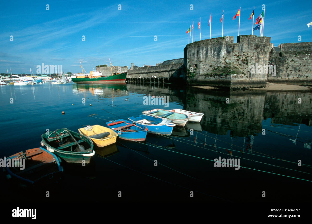 Fishing port and medieval wall of 14 Cent city built on an island ...