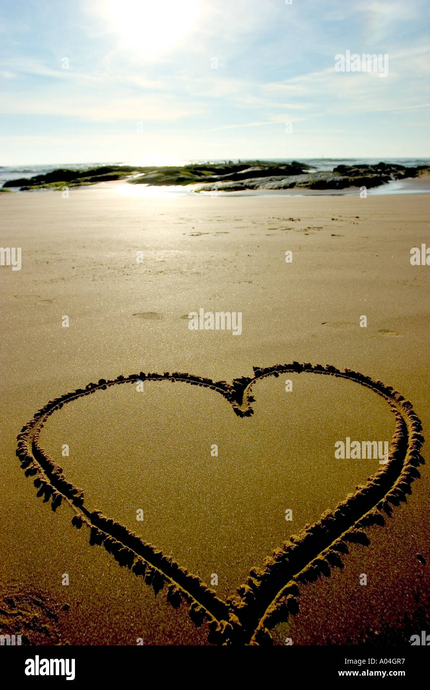 love heart in the sand Stock Photo - Alamy