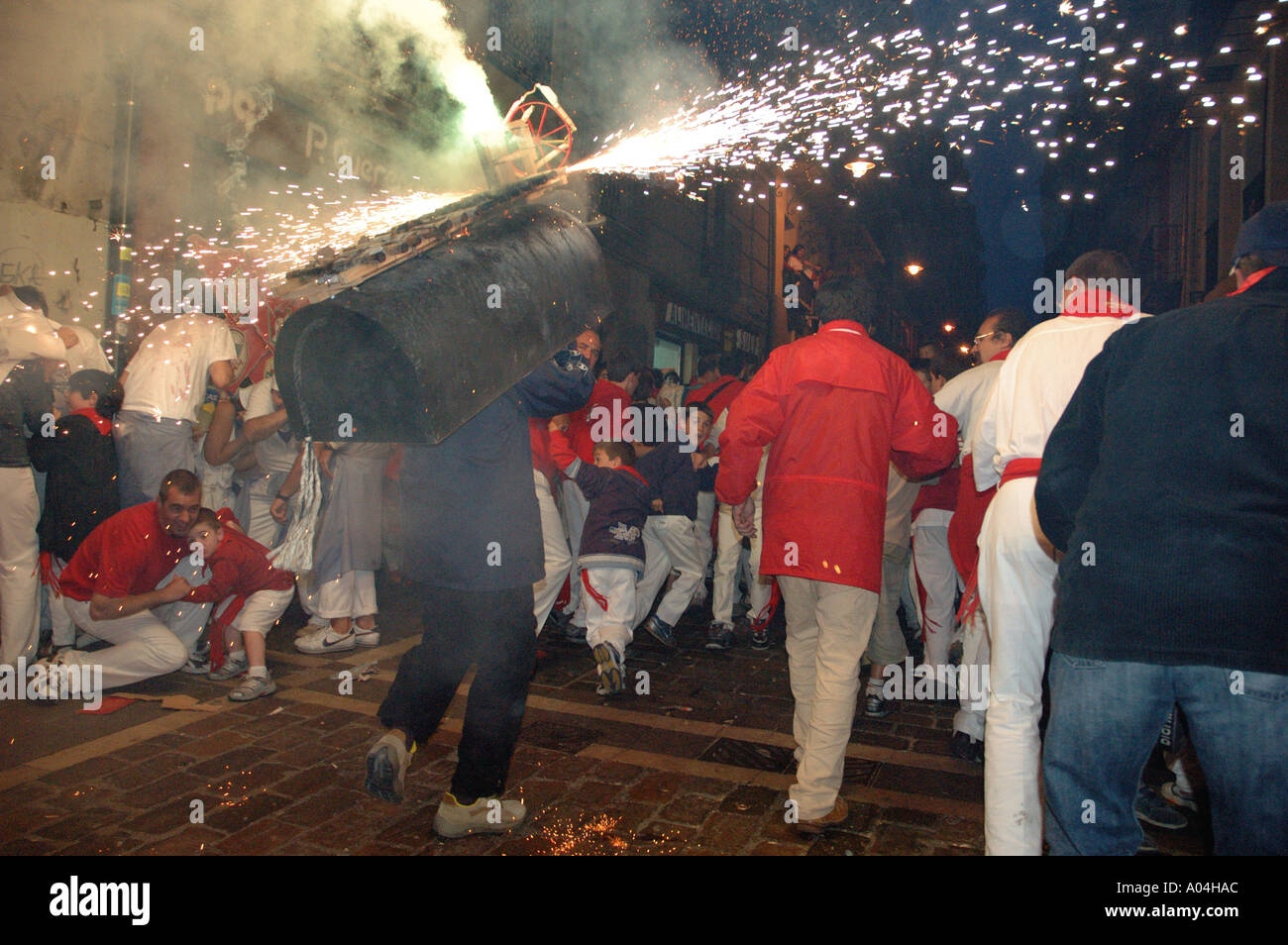 The toro del fuego fire bull is celebrated in many Spanish towns as a ...