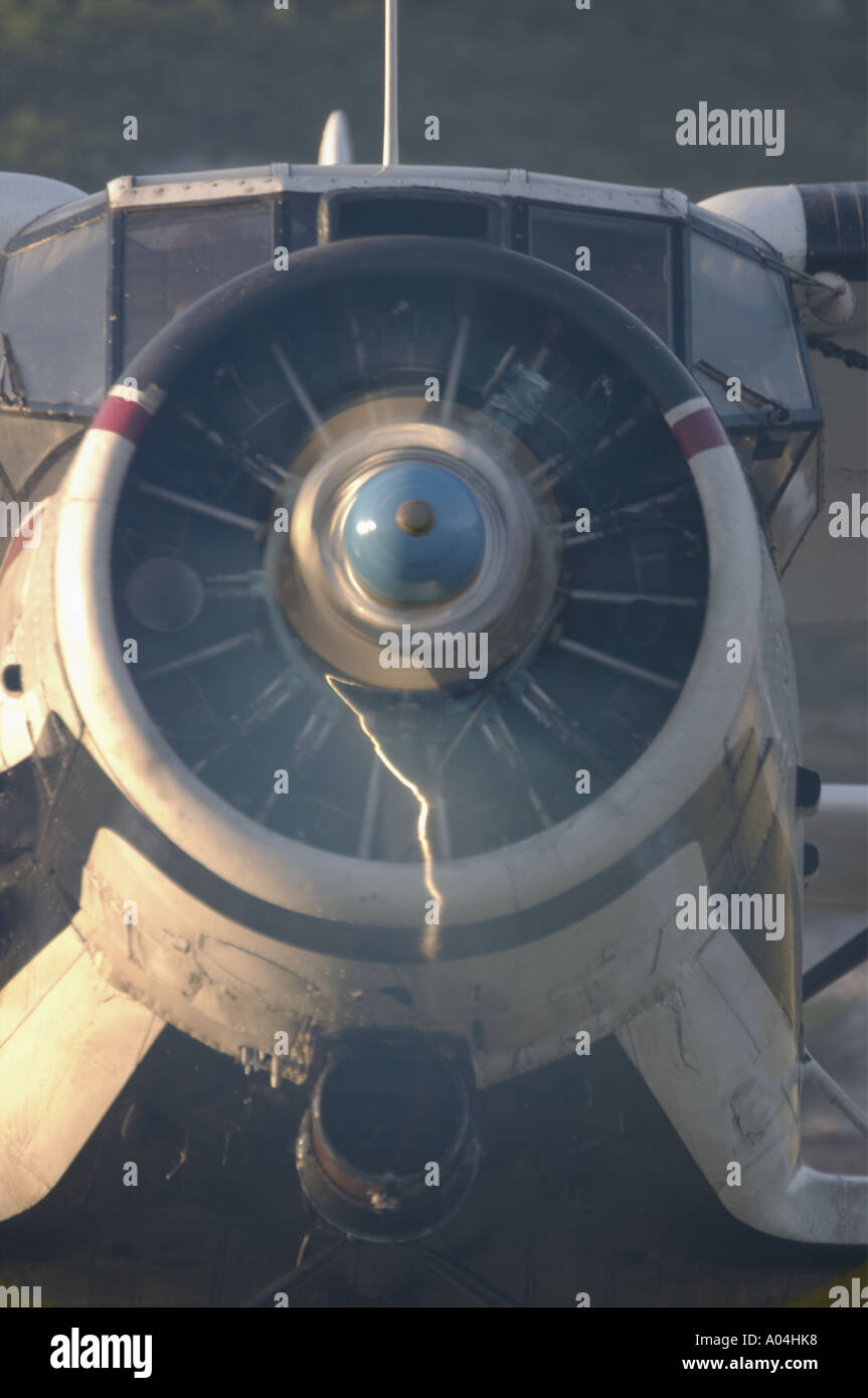 An-2 aircraft viewed from front with fast turning propeller Stock Photo ...