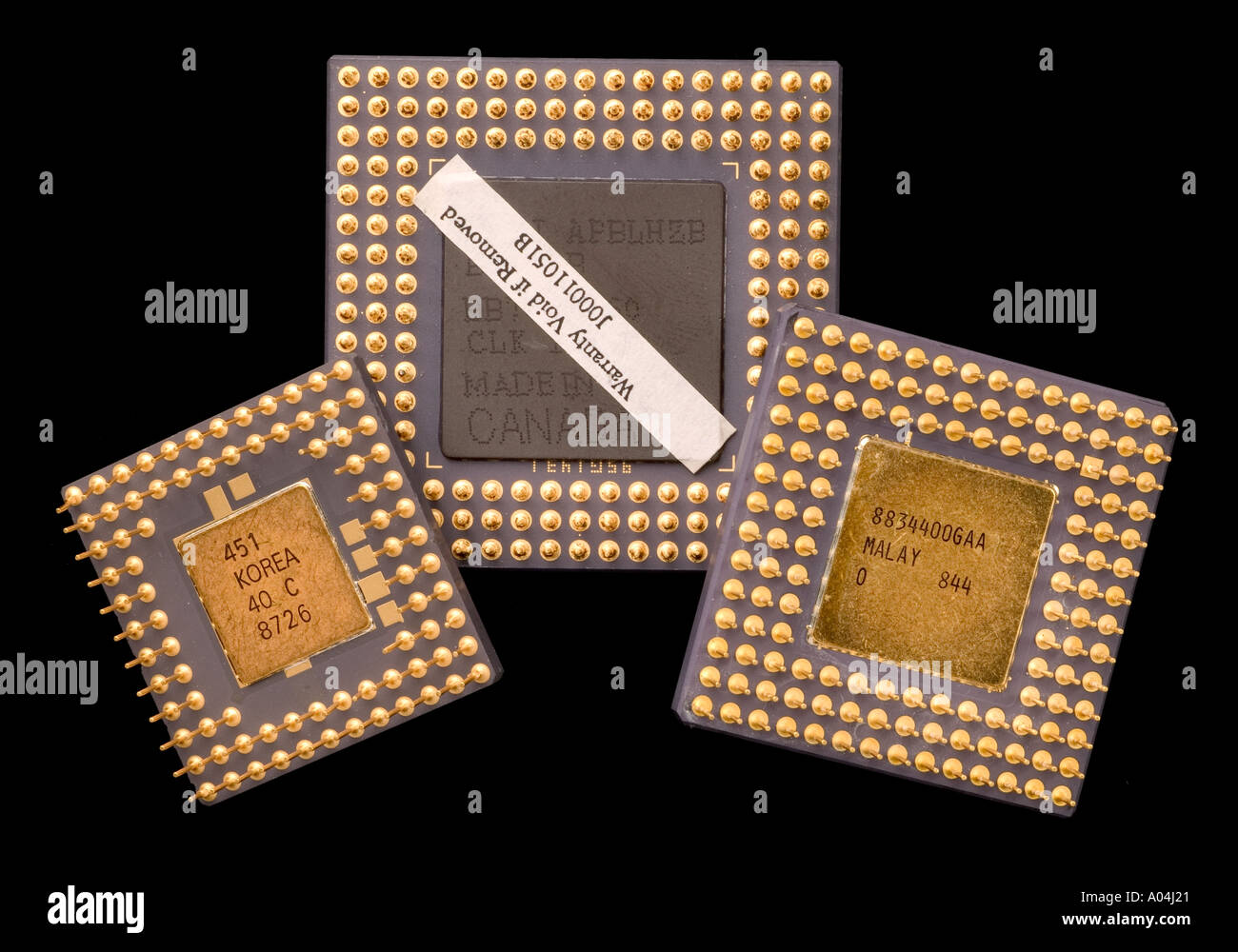 computer central processing unit CPU Pentium black background Stock ...