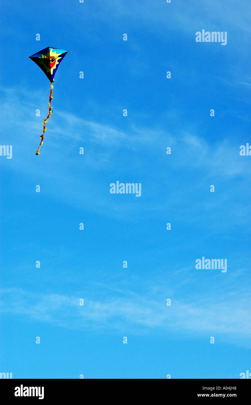 Kite with printed sun design Stock Photo - Alamy