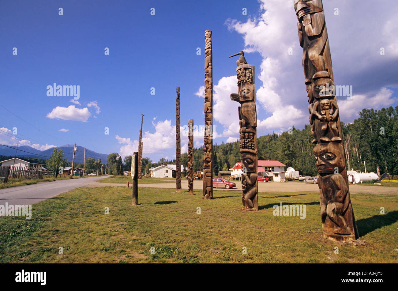 Gitanyow totem poles hi-res stock photography and images - Alamy