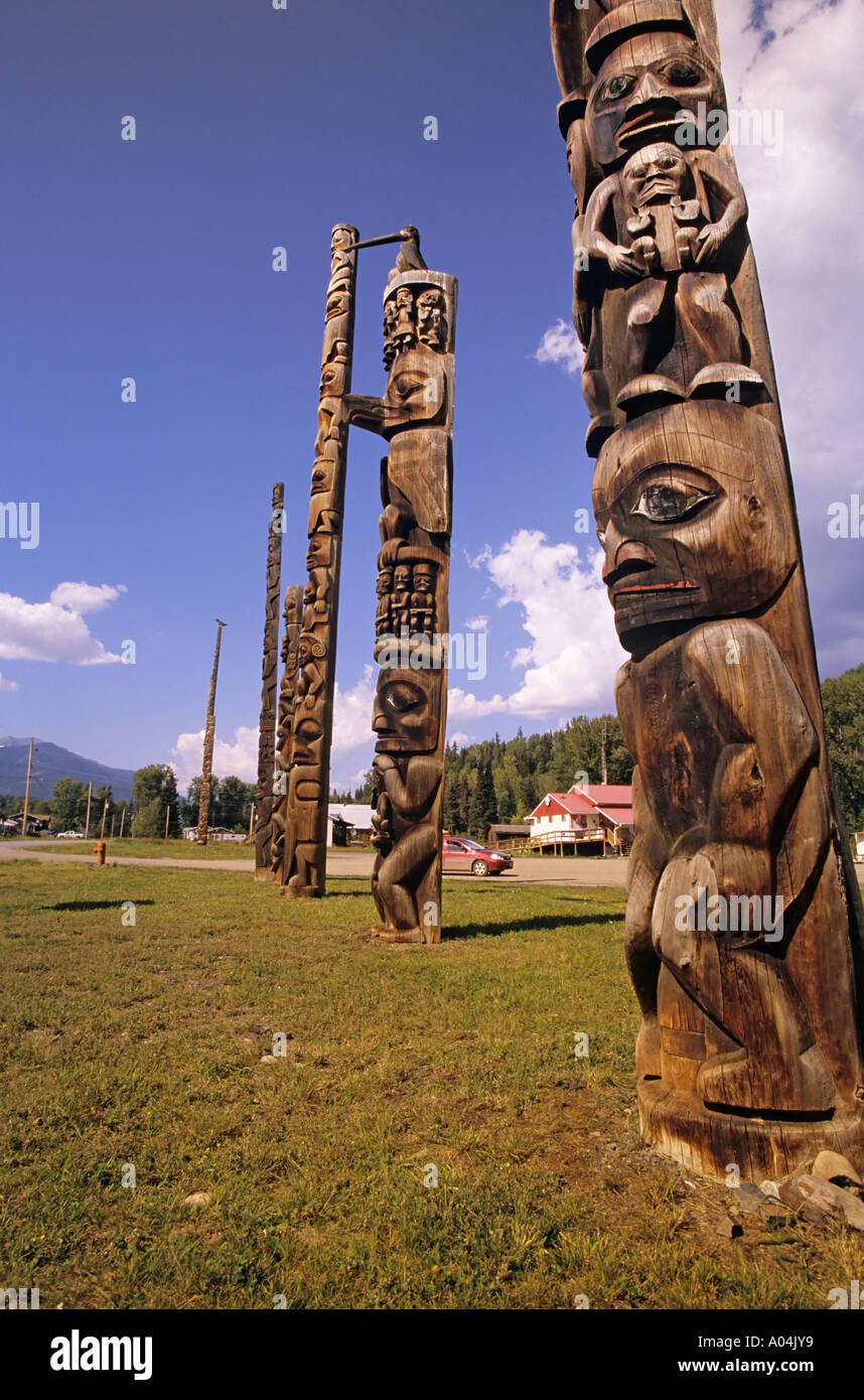 Gitanyow totem poles hi-res stock photography and images - Alamy