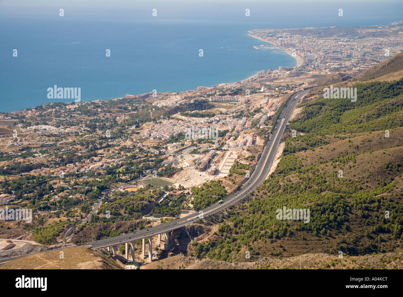 Looking towards Fuengirola from peak of Mount Calamorro Arroyo de la ...