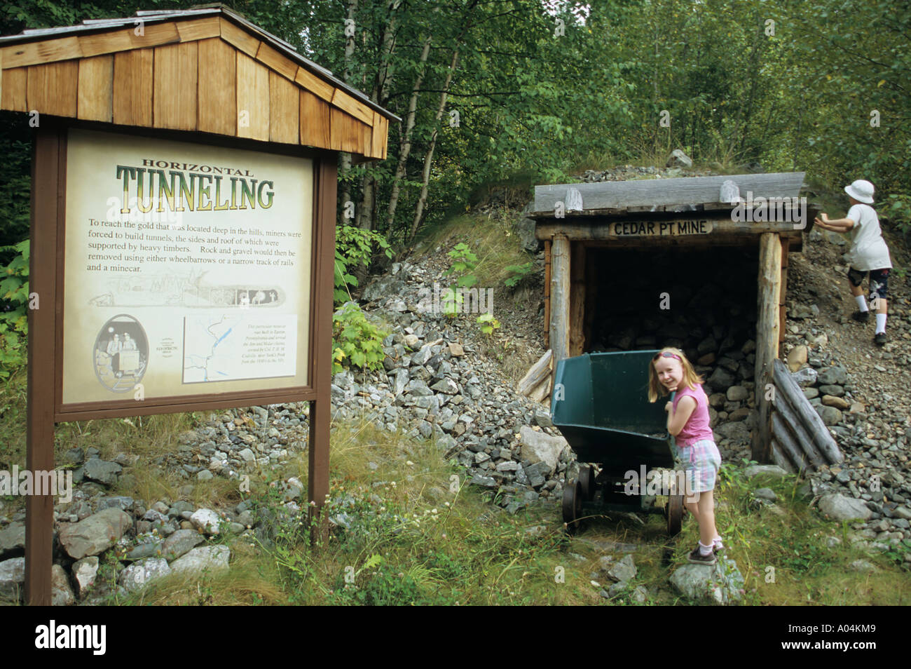 Historic mining display Cedar Point Provincial Park Quesnel Lake ...