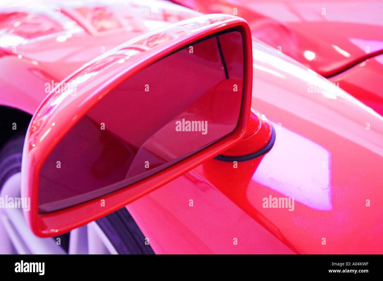 Rear view mirror of a Ferrari Stock Photo - Alamy