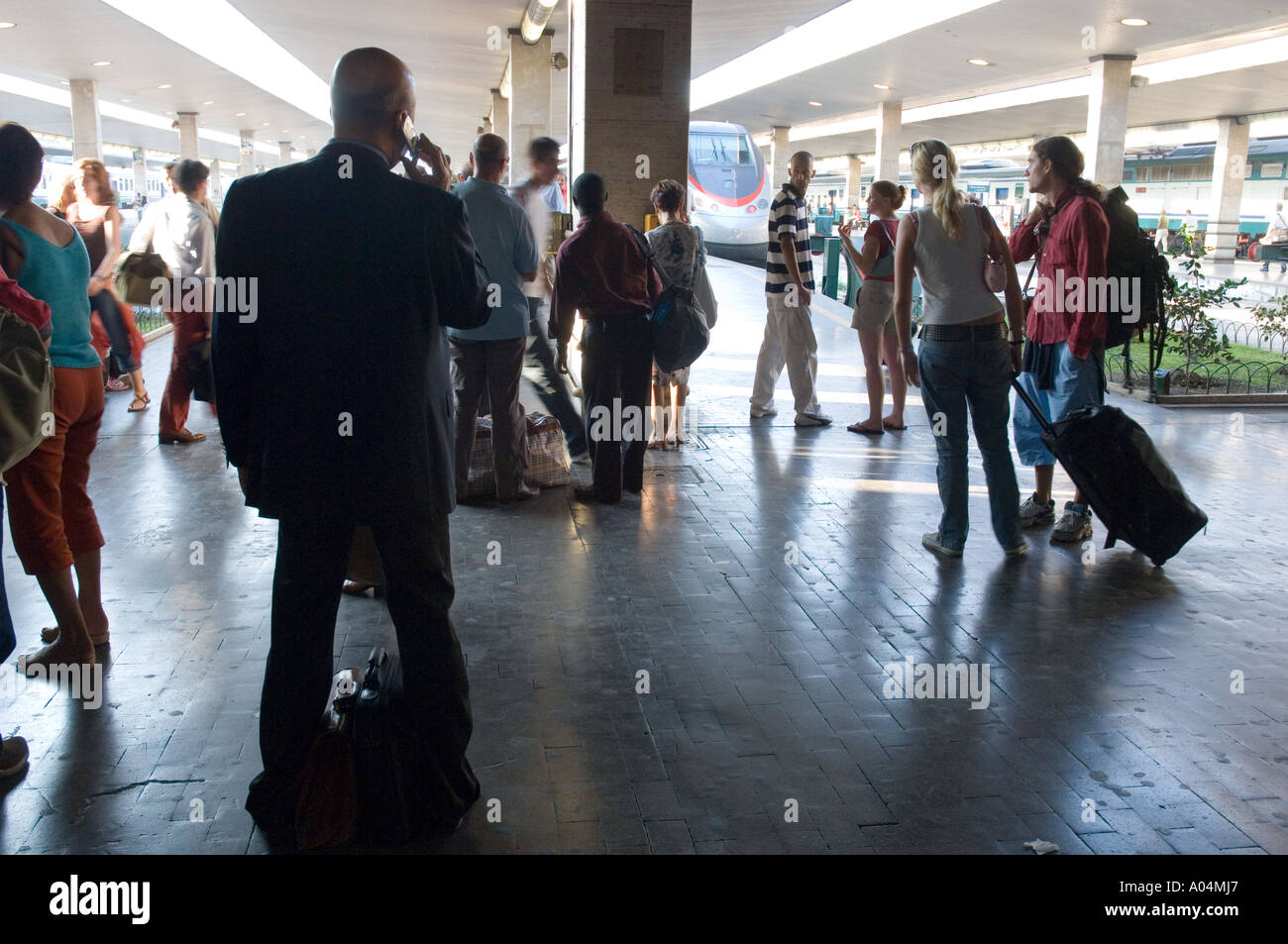 Train Station Scene Stock Photo - Alamy