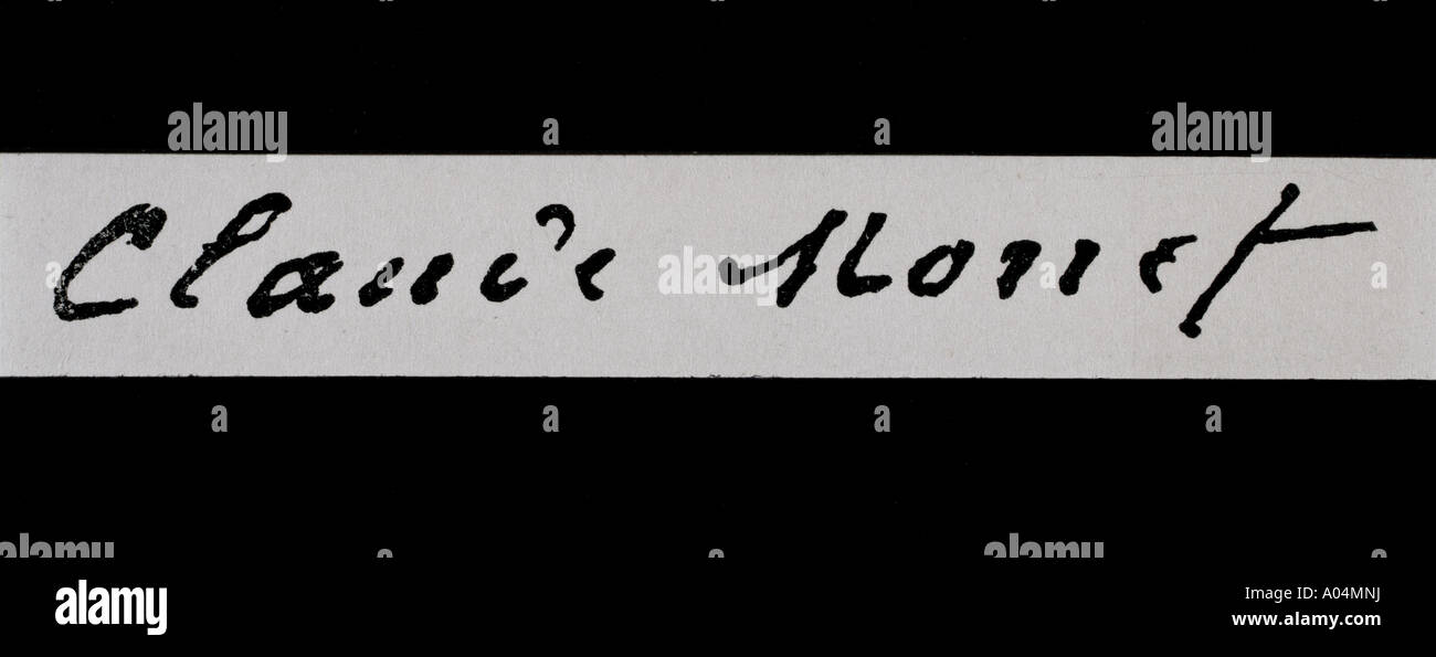 Signature of French artist Claude Monet, 1840 to 1926 Stock Photo - Alamy