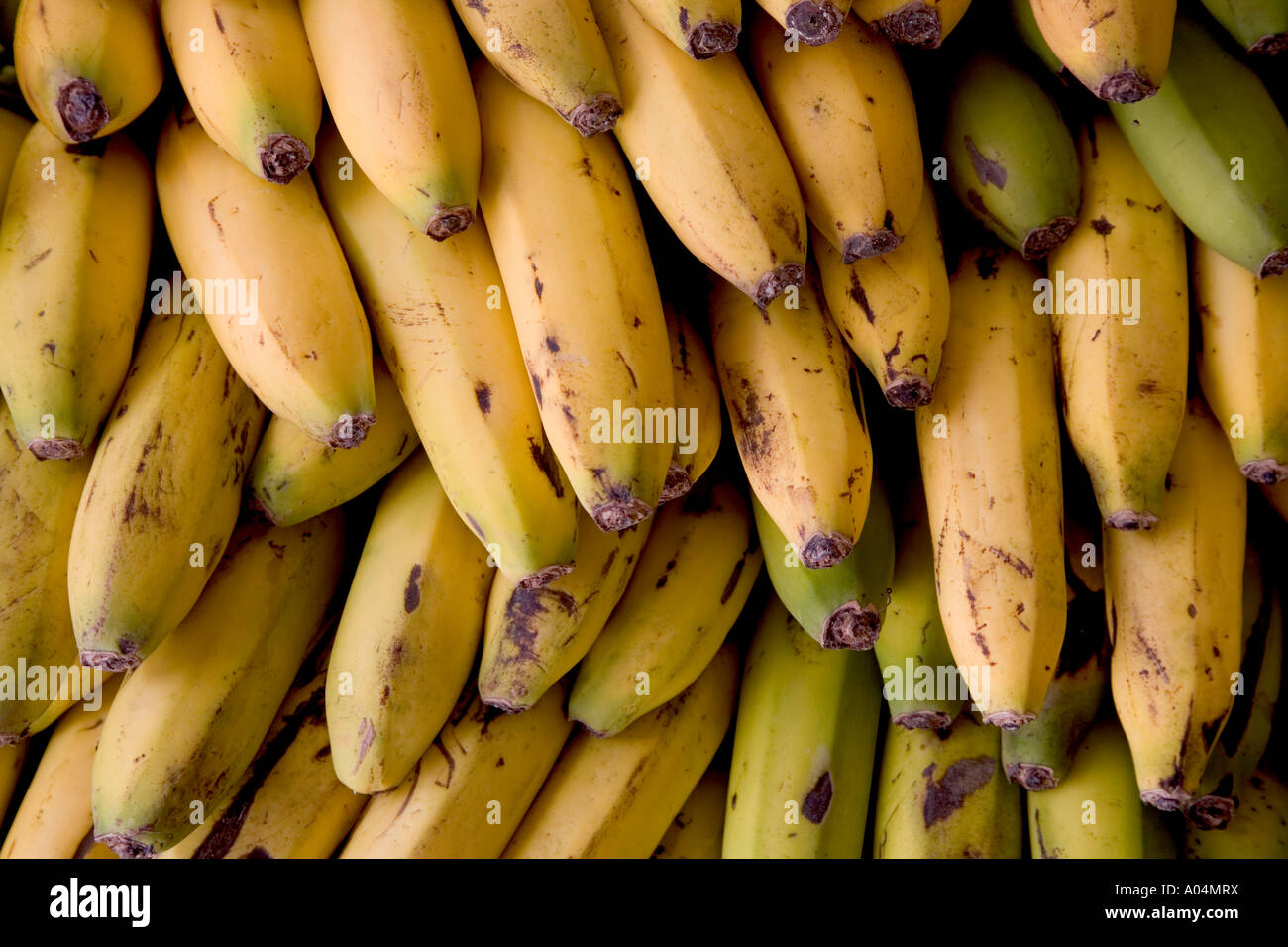 Bananas on display on market stall Stock Photo - Alamy