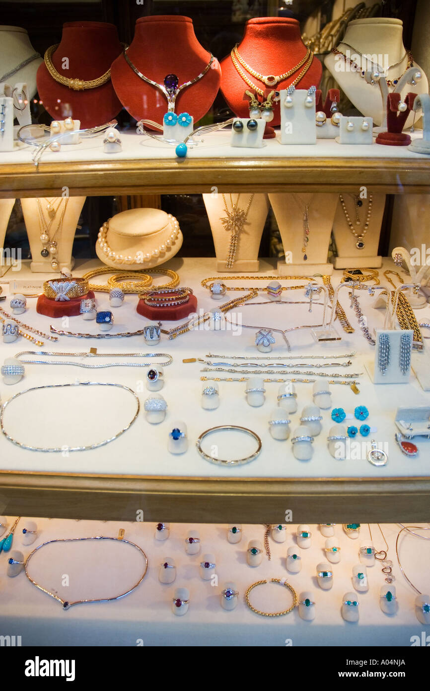 Jewellery Shop Window Display Stock Photo - Alamy