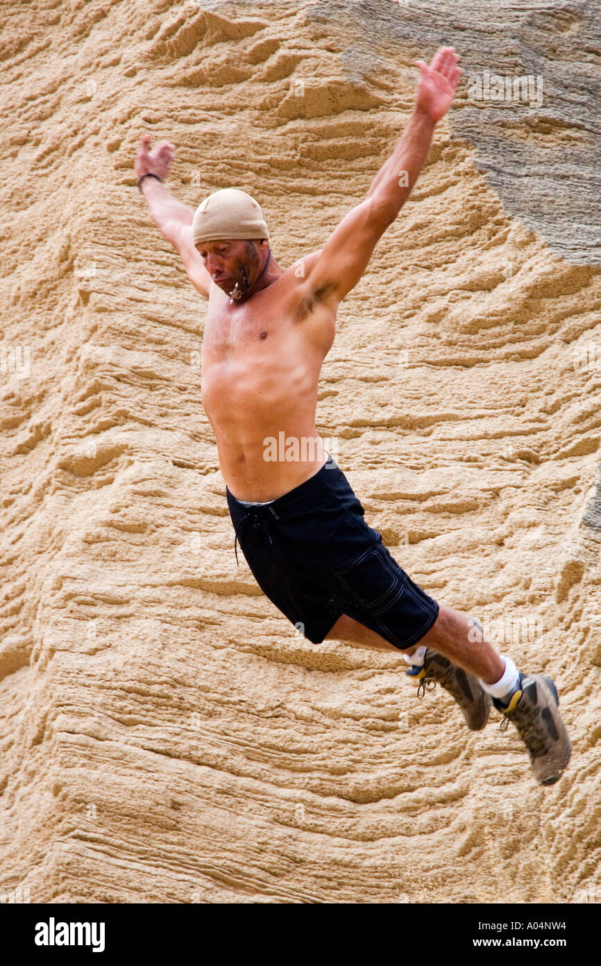 A marvellous pose from an exuberant free faller; background is of a ...