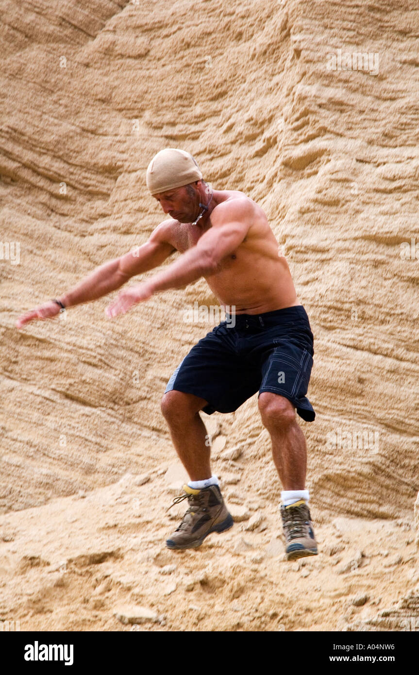 A marvellous pose from an exuberant free faller; background is of a ...