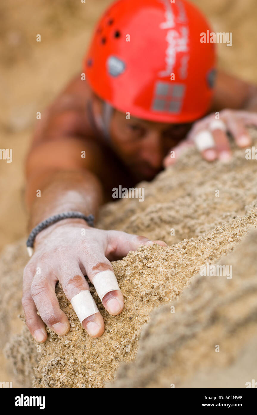 Image of a tenacious rock climber Stock Photo - Alamy