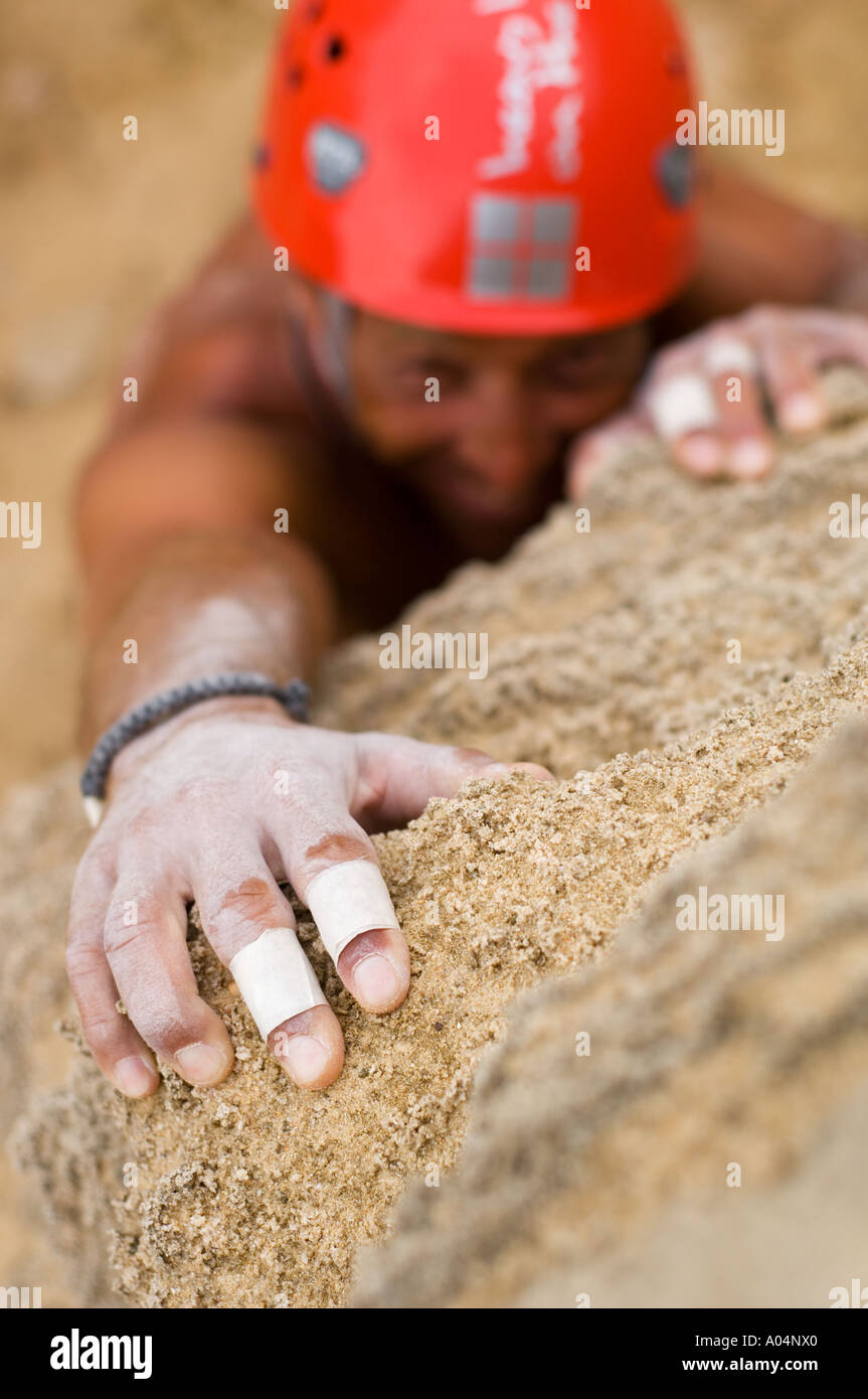 Image of a tenacious rock climber Stock Photo - Alamy