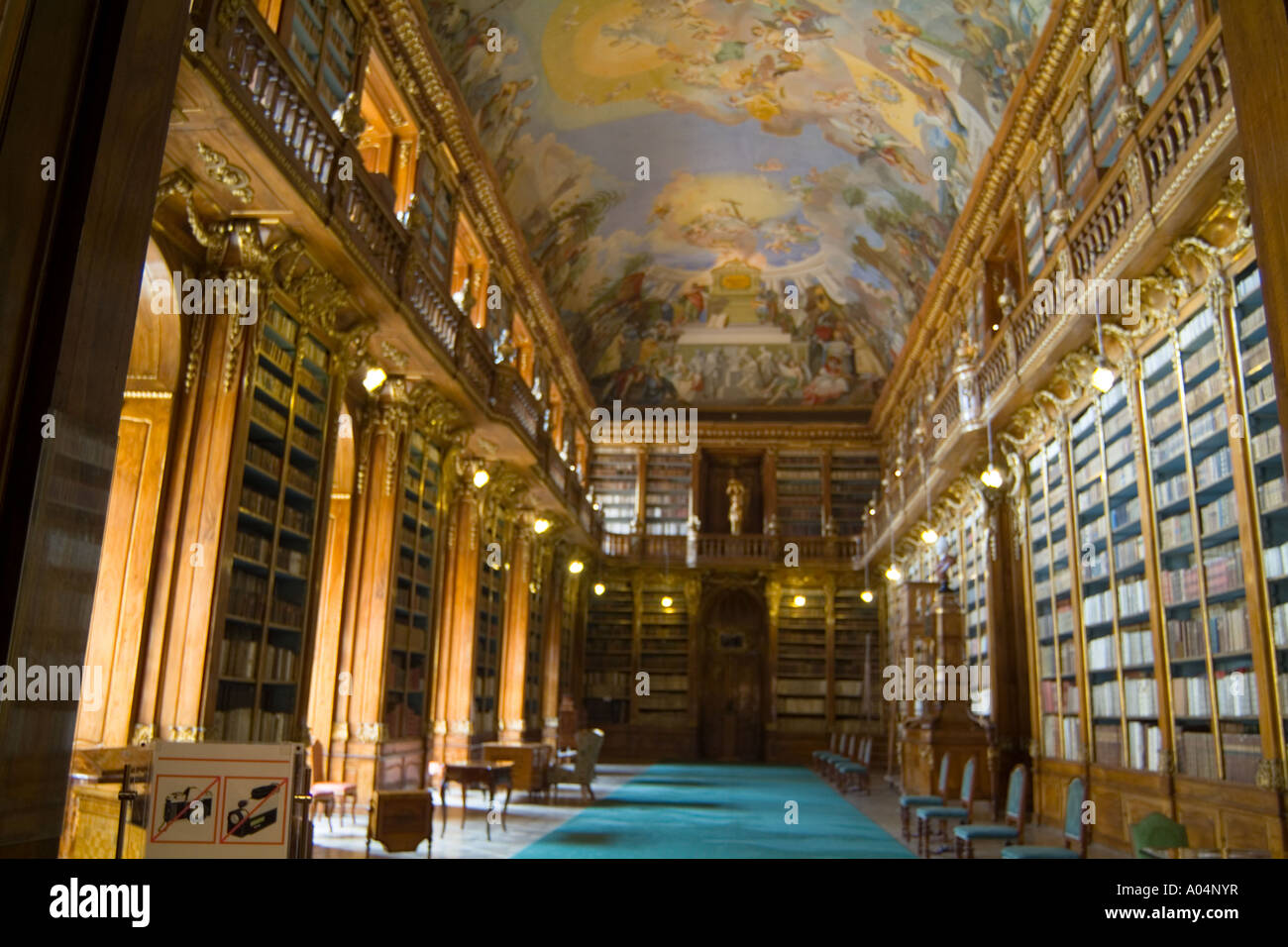 Fabulous beautiful historic Strahov Library with rare historical books ...