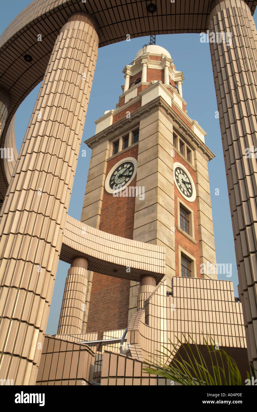 Dh Kowloon Kcr Clock Tower Tsim Sha Tsui Hong Kong Victorian Clocktower Column Pillars Hk