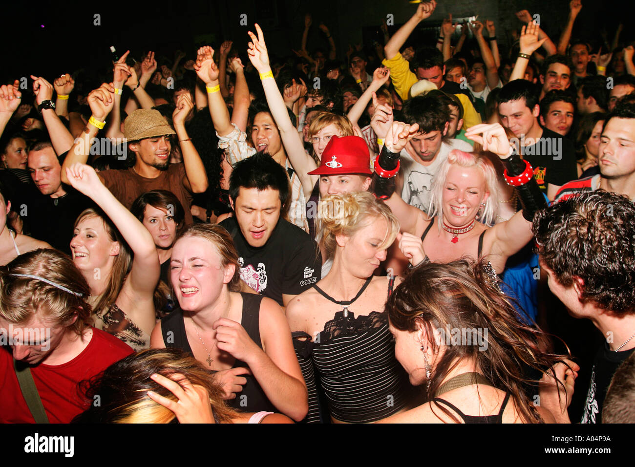 Crowd dancing in the XFM room at the TDK Cross Central Festival London ...