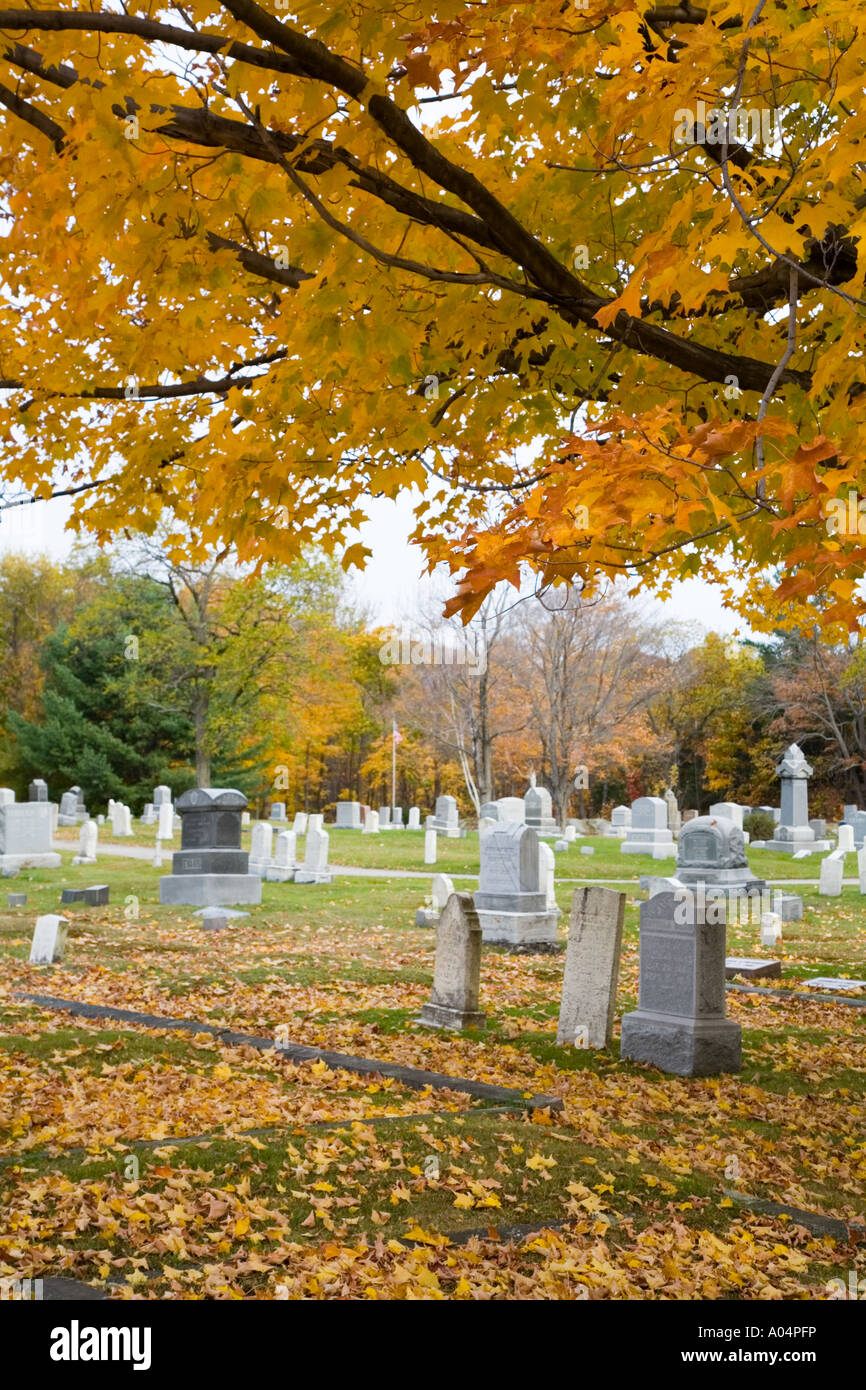 Fall Color in a Small Town Cemetery Stock Photo - Alamy