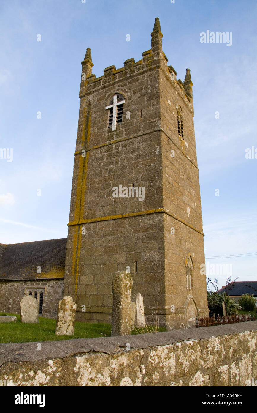 St Sennen Church founded 520 AD near Lands End on Southernmost tip of ...