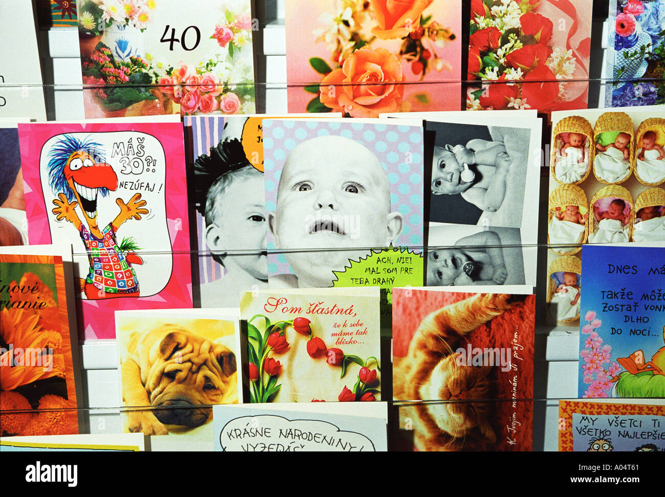 Birthday cards in Slovakia Stock Photo - Alamy