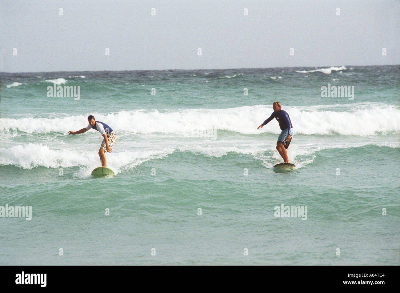 Surfing Lesson Barbados Stock Photo - Alamy